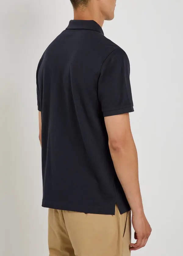 Gant Logo-embroidered Piqué Cotton Polo Shirt - Navy