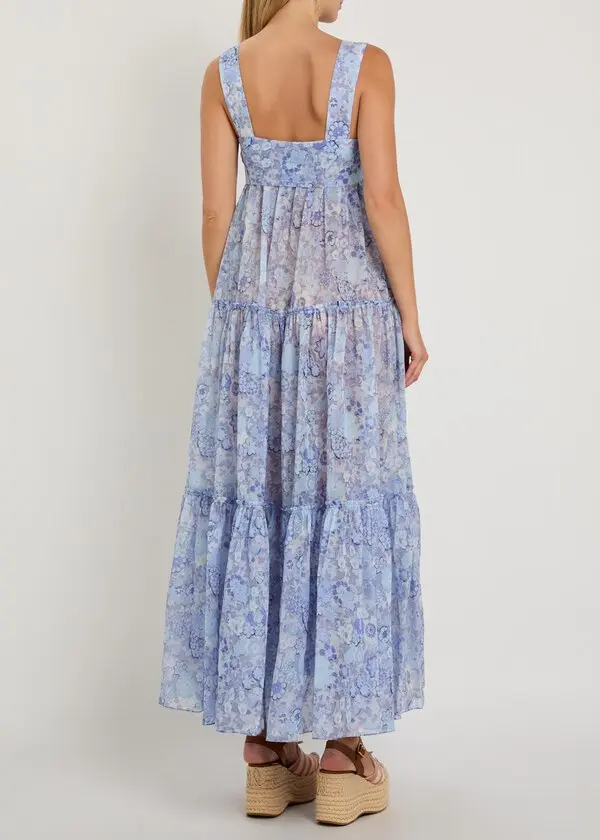 Chloé Floral-print Tiered Cotton Midi Dress