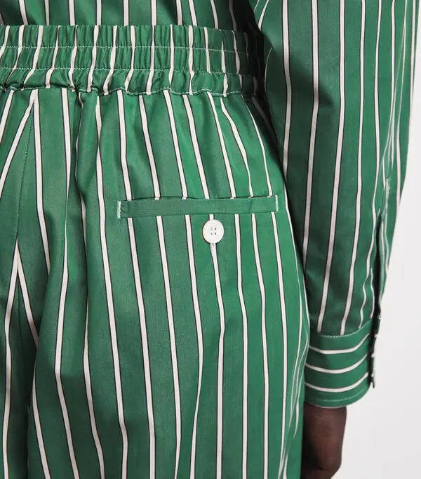 Max Mara Cotton Stripe Wide-leg Trousers