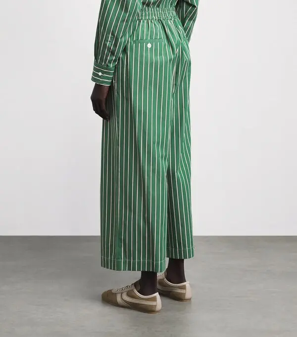 Max Mara Cotton Stripe Wide-leg Trousers
