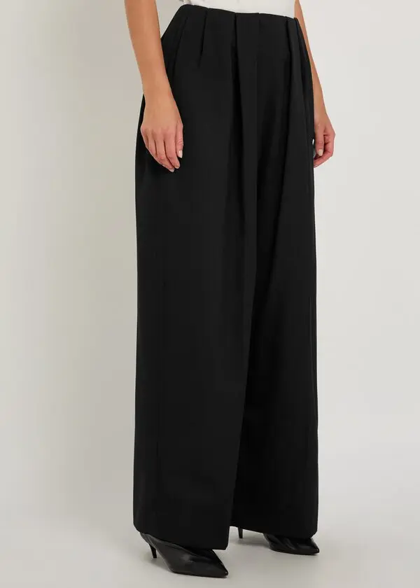 Khaite Kaia Wide-leg Wool Trousers