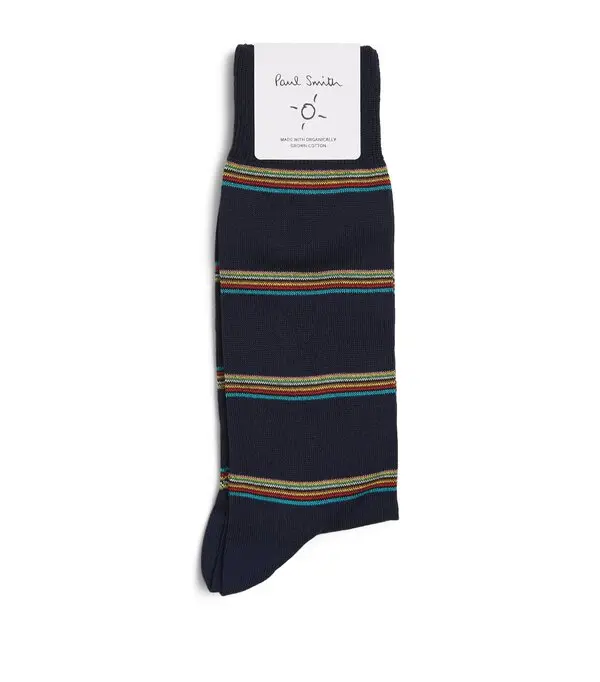 Paul Smith Block Signature Stripe Socks - Navy