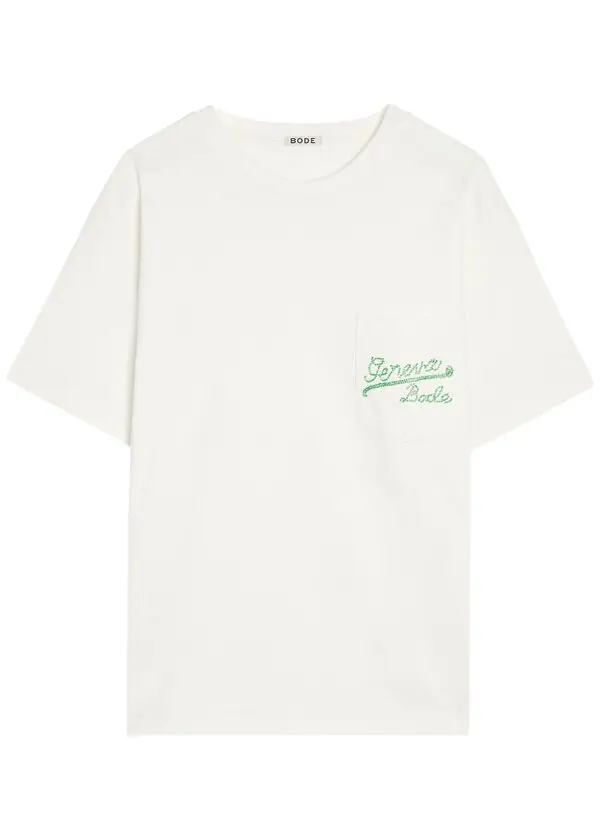 BODE Geneva Beaded Cotton T-shirt