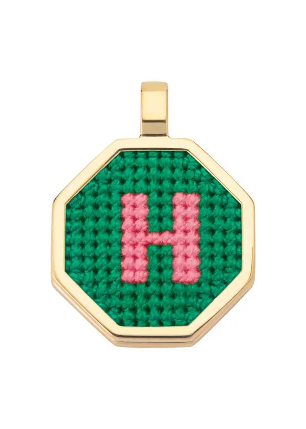 Maria Frering Gold-plated Bronze Letter H Pendant Necklace