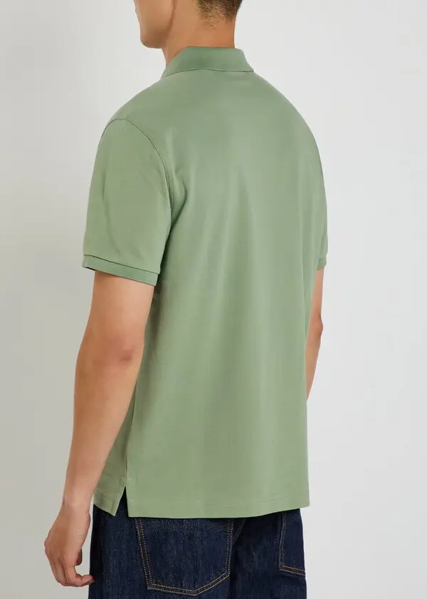 Gant Logo-embroidered Piqué Cotton Polo Shirt - Light Green