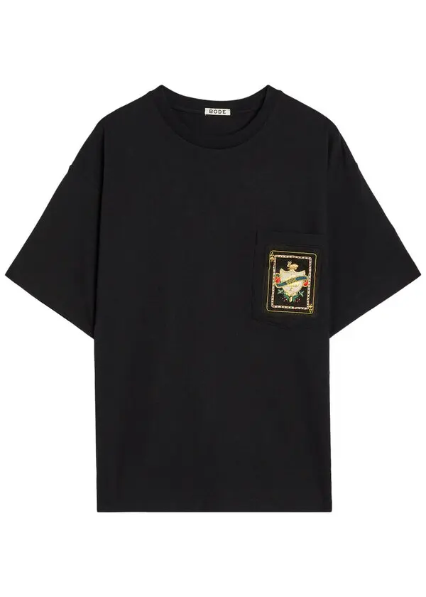 BODE Bullion Card Appliquéd Cotton T-shirt