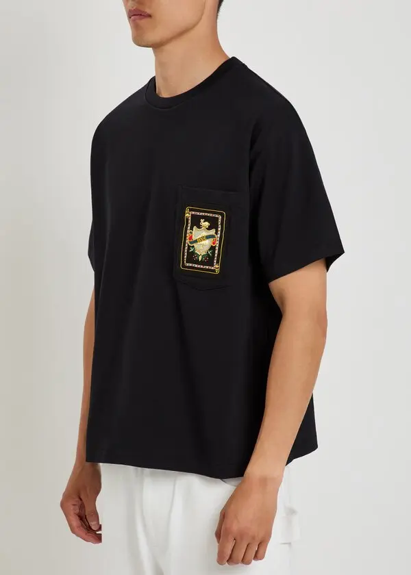 BODE Bullion Card Appliquéd Cotton T-shirt