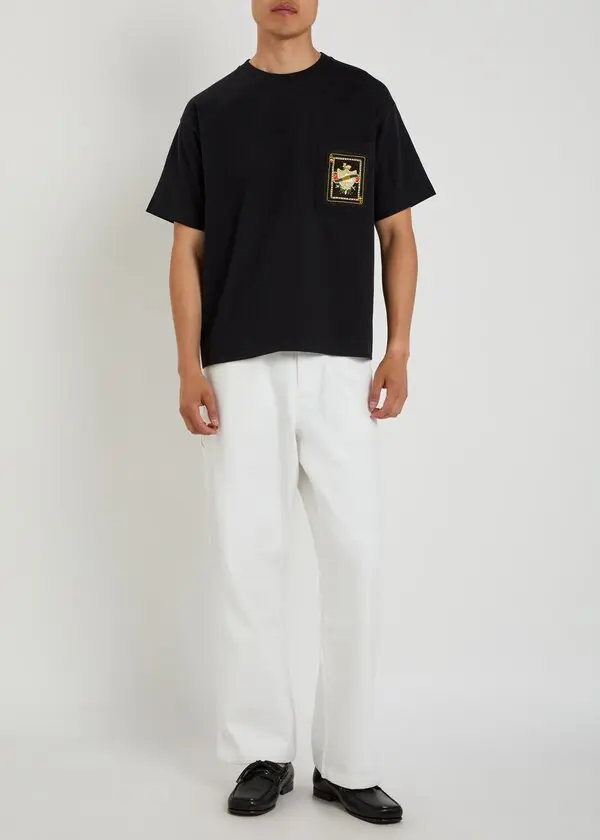 BODE Bullion Card Appliquéd Cotton T-shirt