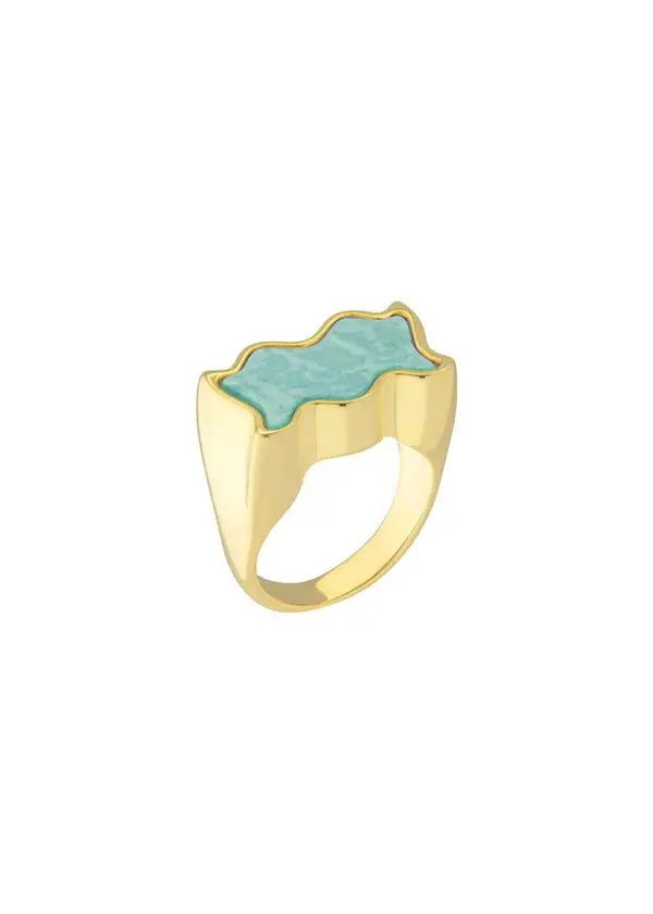 Maria Frering Sculptural Amazonite Ring - Gold