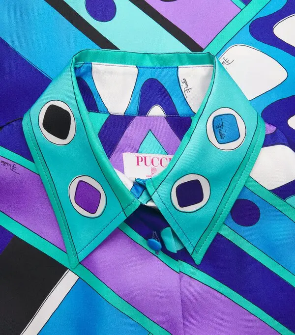 Emilio Pucci Silk Geometric Print Oversized Shirt