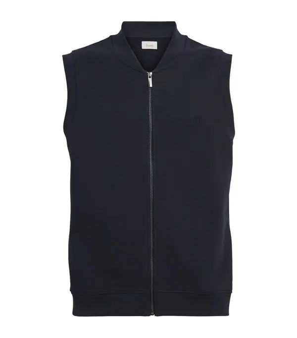 Harrods Cotton Jersey Logo Gilet - Navy