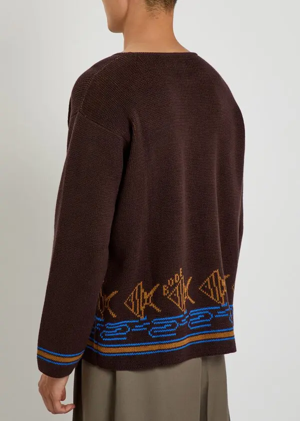 BODE Fish School Intarsia Cotton Jumper
