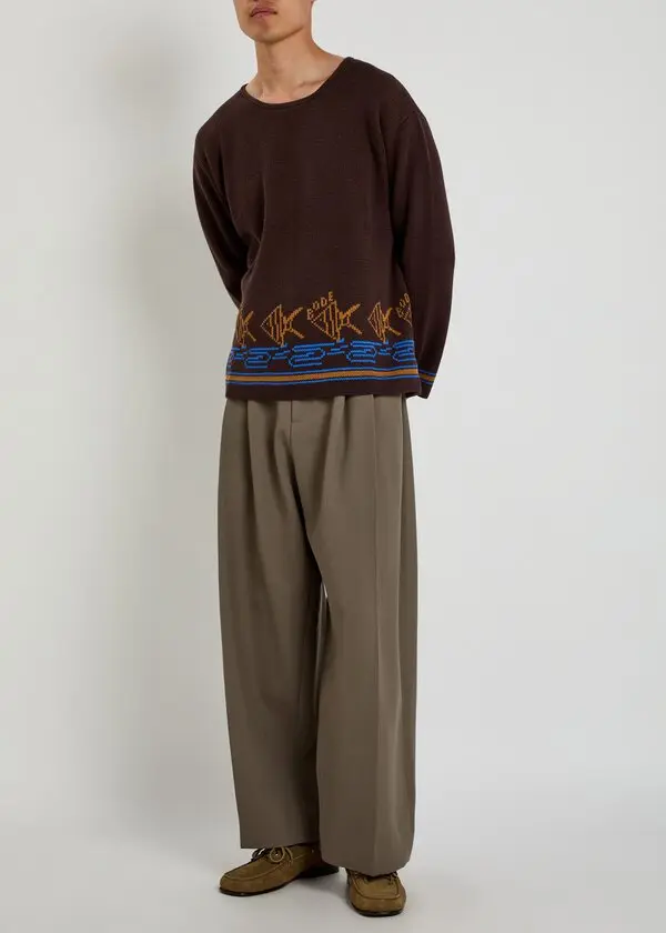 BODE Fish School Intarsia Cotton Jumper