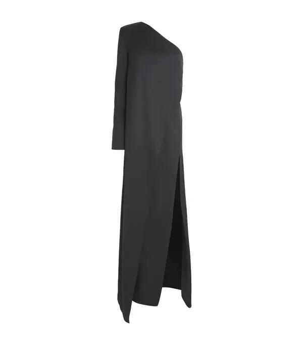 Camilla And Marc Virgin Wool One-shoulder Maxi Dress - Black