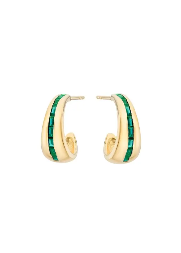 LAURA VANN 14kt Gold Vermeil Hoop Earrings With Cubic Zirconia