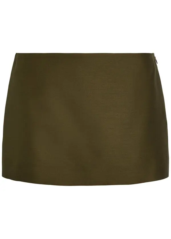 Khaite Jett Wool And Silk-blend Mini Skirt