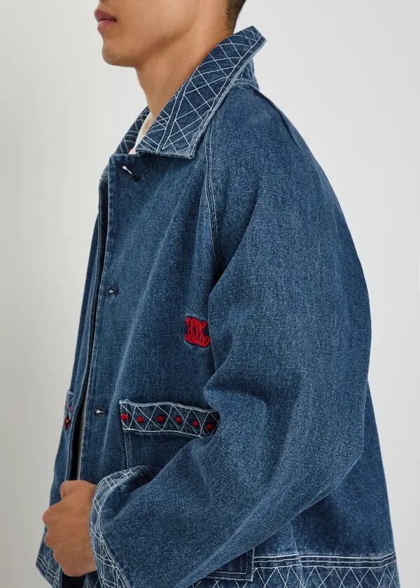BODE Embroidered Denim Jacket