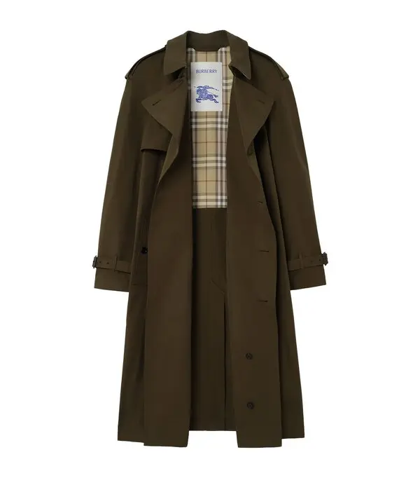 Burberry Long Cotton Gabardine Trench Coat