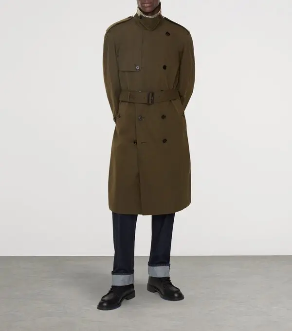 Burberry Long Cotton Gabardine Trench Coat