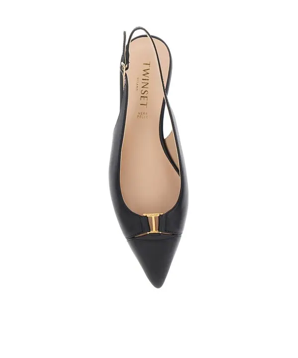 TWINSET Pointed Toe Slingback Flats