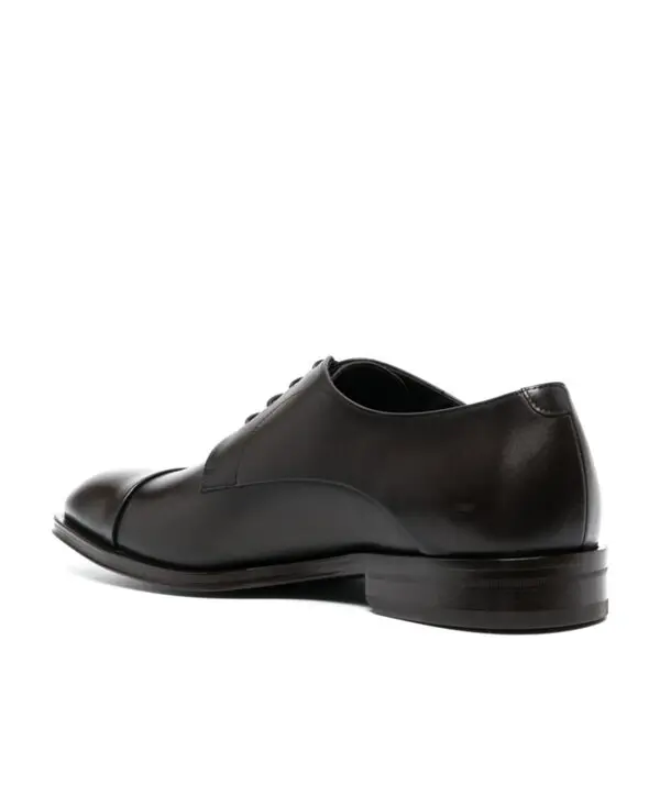 Hugo Boss Leather Derby Shoes With Almond Toe