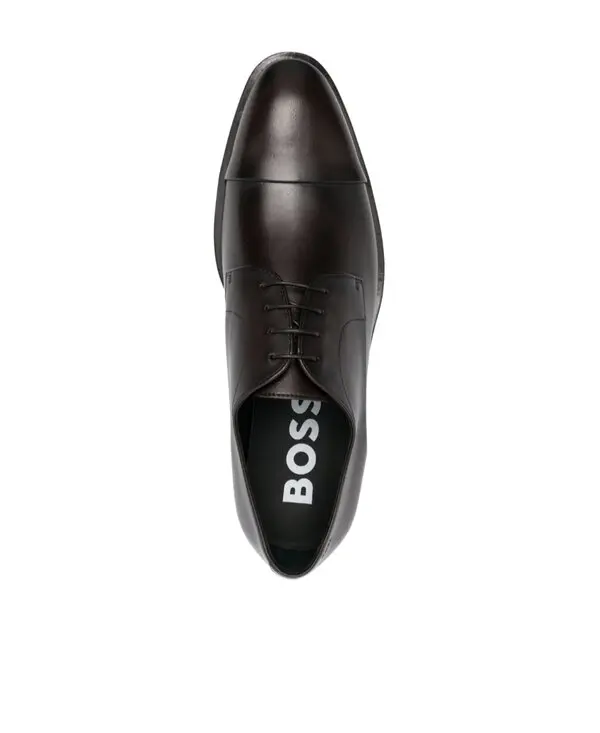 Hugo Boss Leather Derby Shoes With Almond Toe