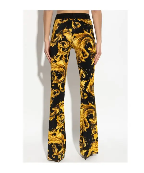 Versace Logo Waistband Flared-leg Trousers