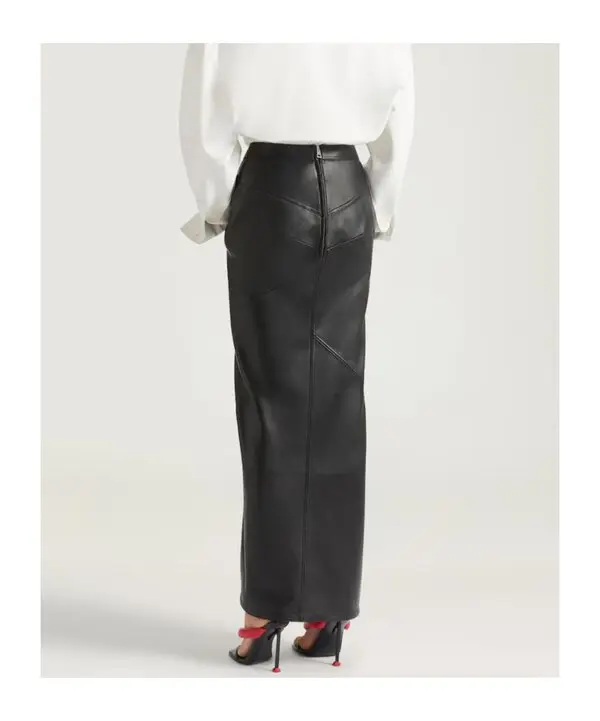 Givenchy Long Wrapped Skirt In Leather