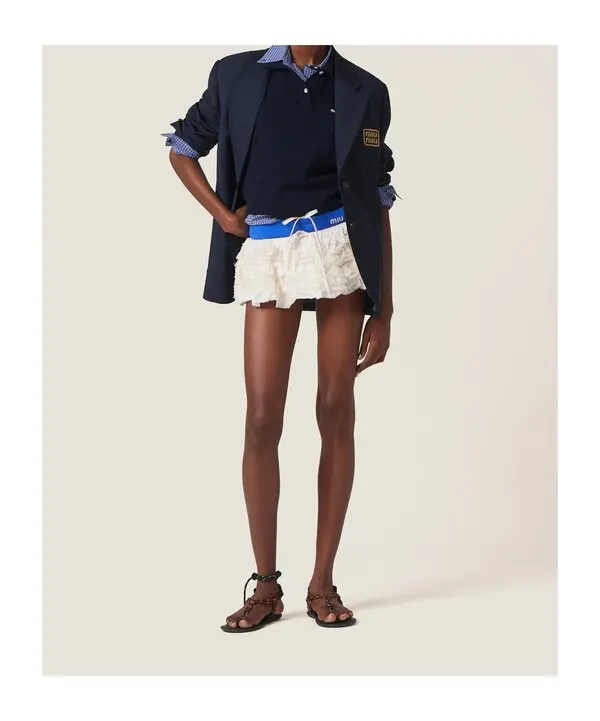 Miu Miu Slubbed Canvas Miniskirt