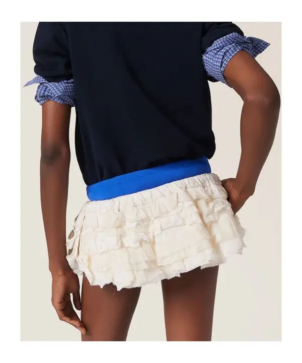 Miu Miu Slubbed Canvas Miniskirt