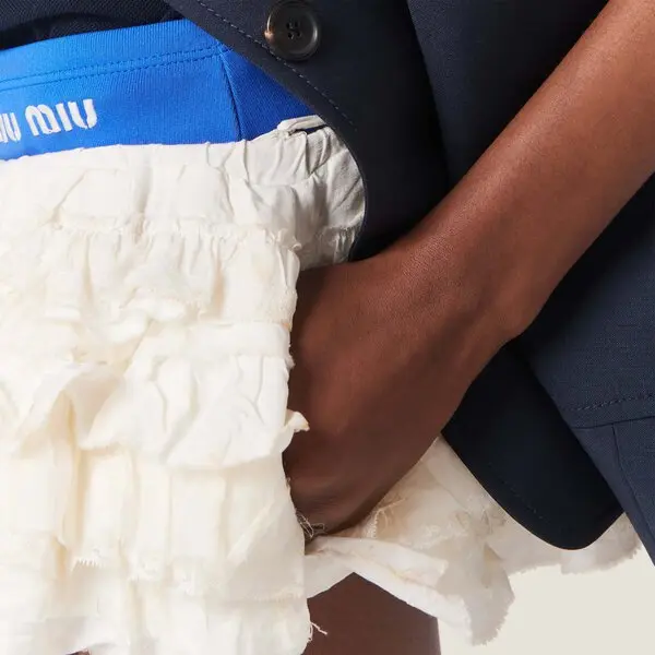 Miu Miu Slubbed Canvas Miniskirt