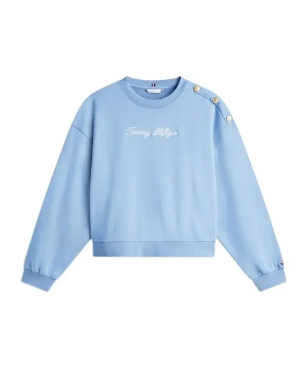 Tommy Hilfiger Buttoned Logo-embroidered Sweatshirt