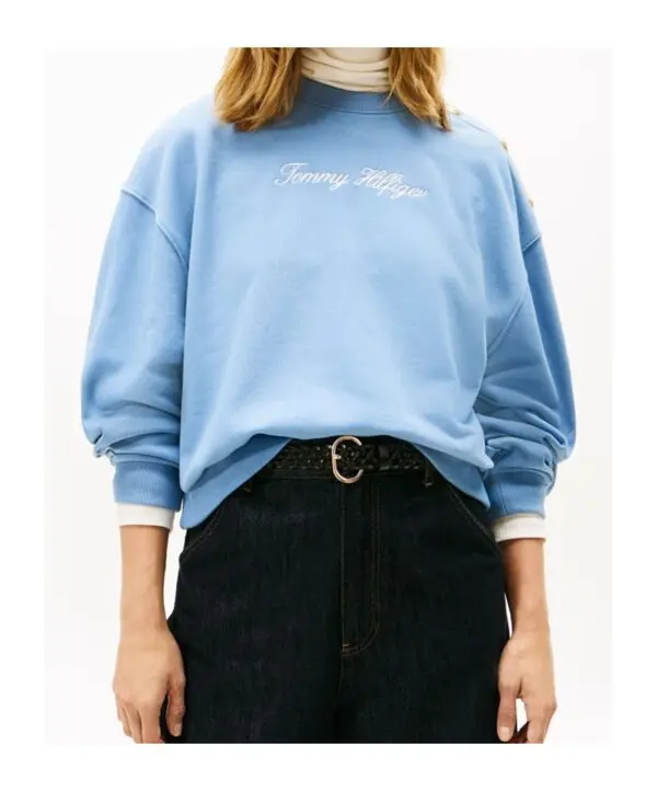Tommy Hilfiger Buttoned Logo-embroidered Sweatshirt