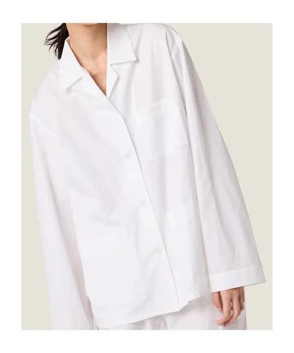 Miu Miu Cotton Poplin Shirt With Embroidered Logo - White