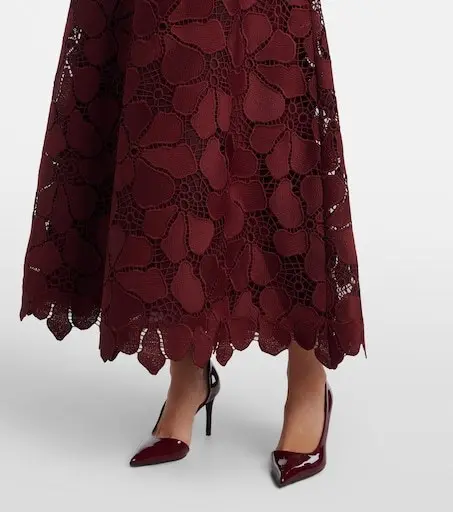Elie Saab Guipure Lace Silk-blend Maxi Dress