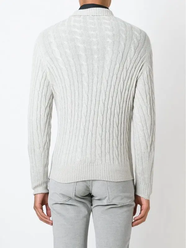 Loro Piana Zip Detailed Long-sleeved Knitted Jumper - White