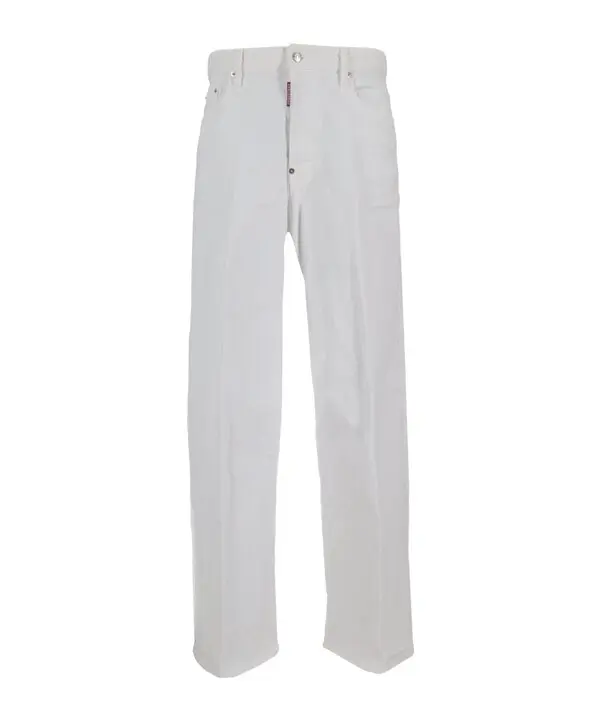 Dsquared2 Straight Leg Loose Fit Jeans - White