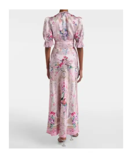 Camilla Lace-trimmed Printed Silk Midi Dress