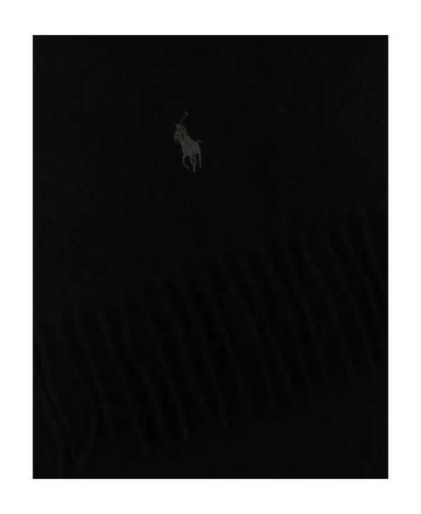 Polo Ralph Lauren Logo Embroidered Fringed Scarf