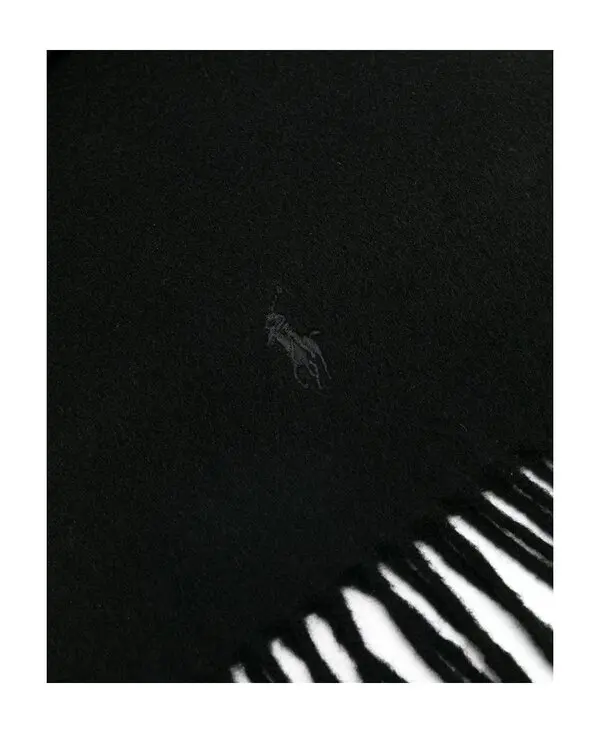 Polo Ralph Lauren Logo Embroidered Fringed Scarf