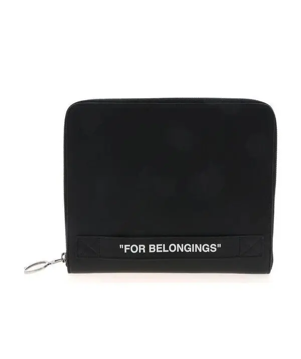 Off-White Quote Printed Zip-up Wallet