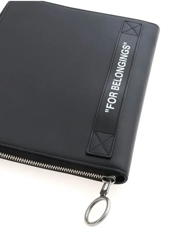 Off-White Quote Printed Zip-up Wallet