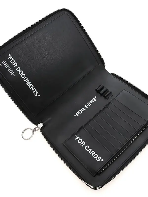 Off-White Quote Printed Zip-up Wallet