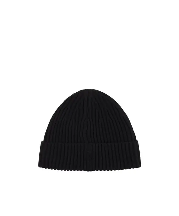 Stone Island Ribbed Beanie With Logo Detail