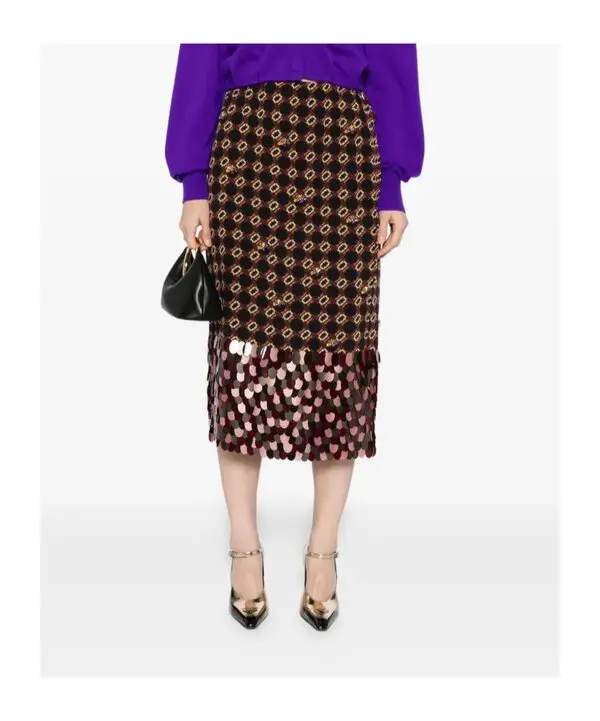 Dries Van Noten Embroidered Midi Skirt