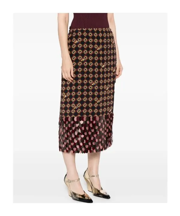 Dries Van Noten Embroidered Midi Skirt
