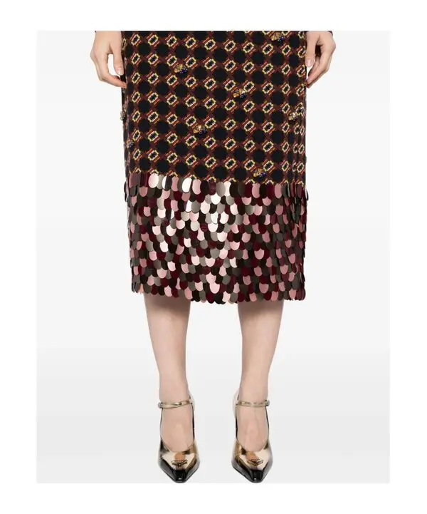 Dries Van Noten Embroidered Midi Skirt