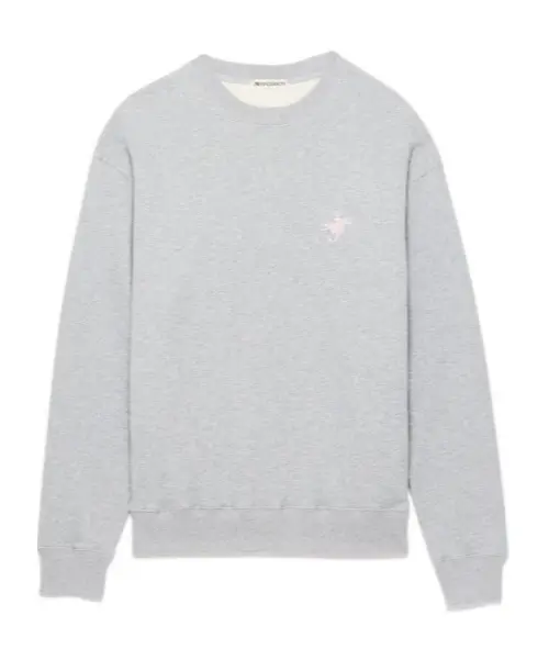 J.W.ANDERSON Anchor-embroidered Sweatshirt - Medium Gray Blend