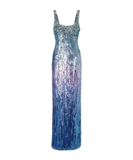 Jenny Packham Rosalie Embellished Gown - Blue