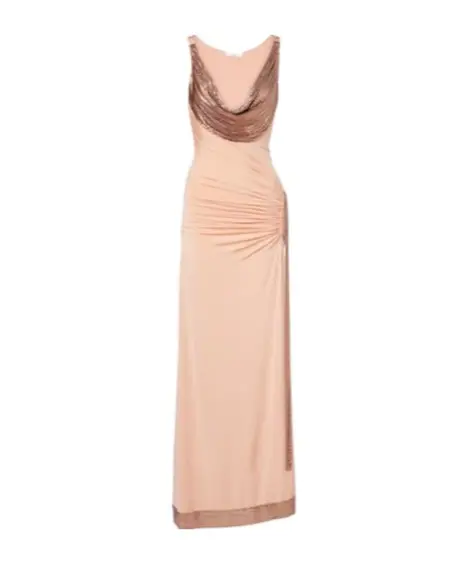 Rabanne Chainmail Satin Gathered Gown
